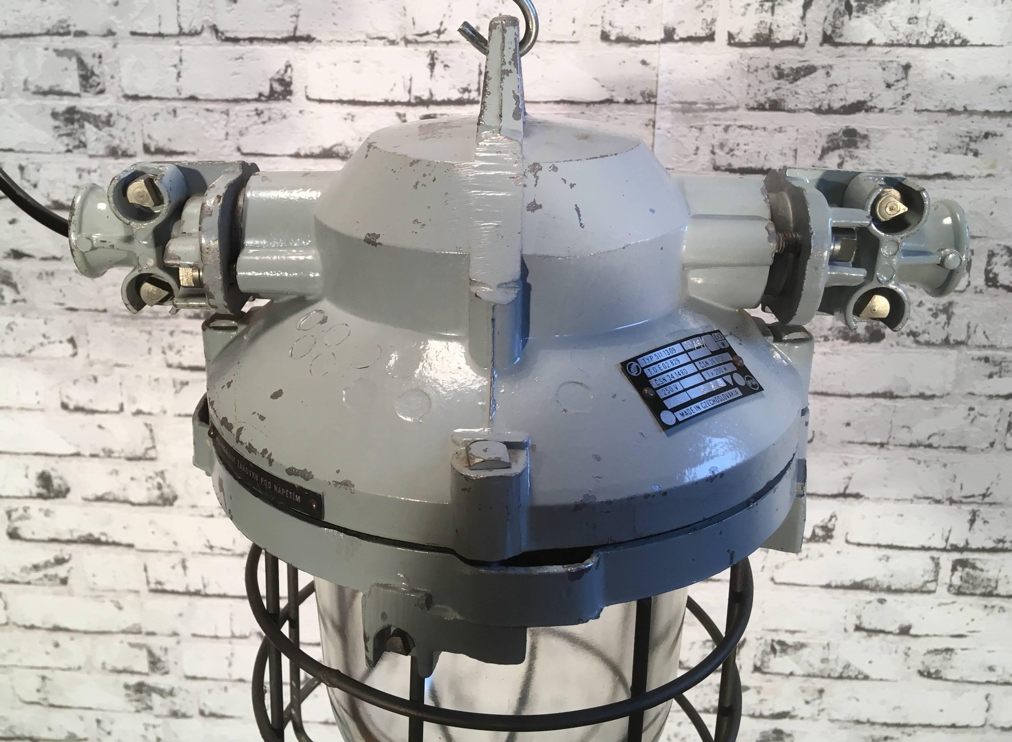 Industrial Bunker Ceiling Light with Iron Cage at 1stDibs | industrial ...