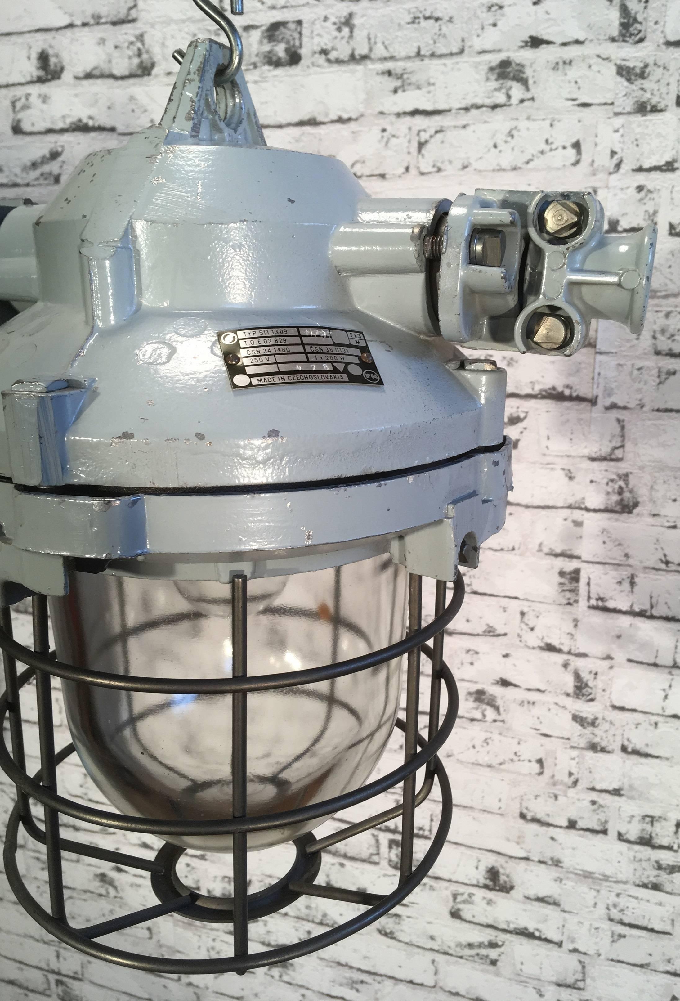 Industrial Bunker Ceiling Light with Iron Cage at 1stDibs | industrial ...