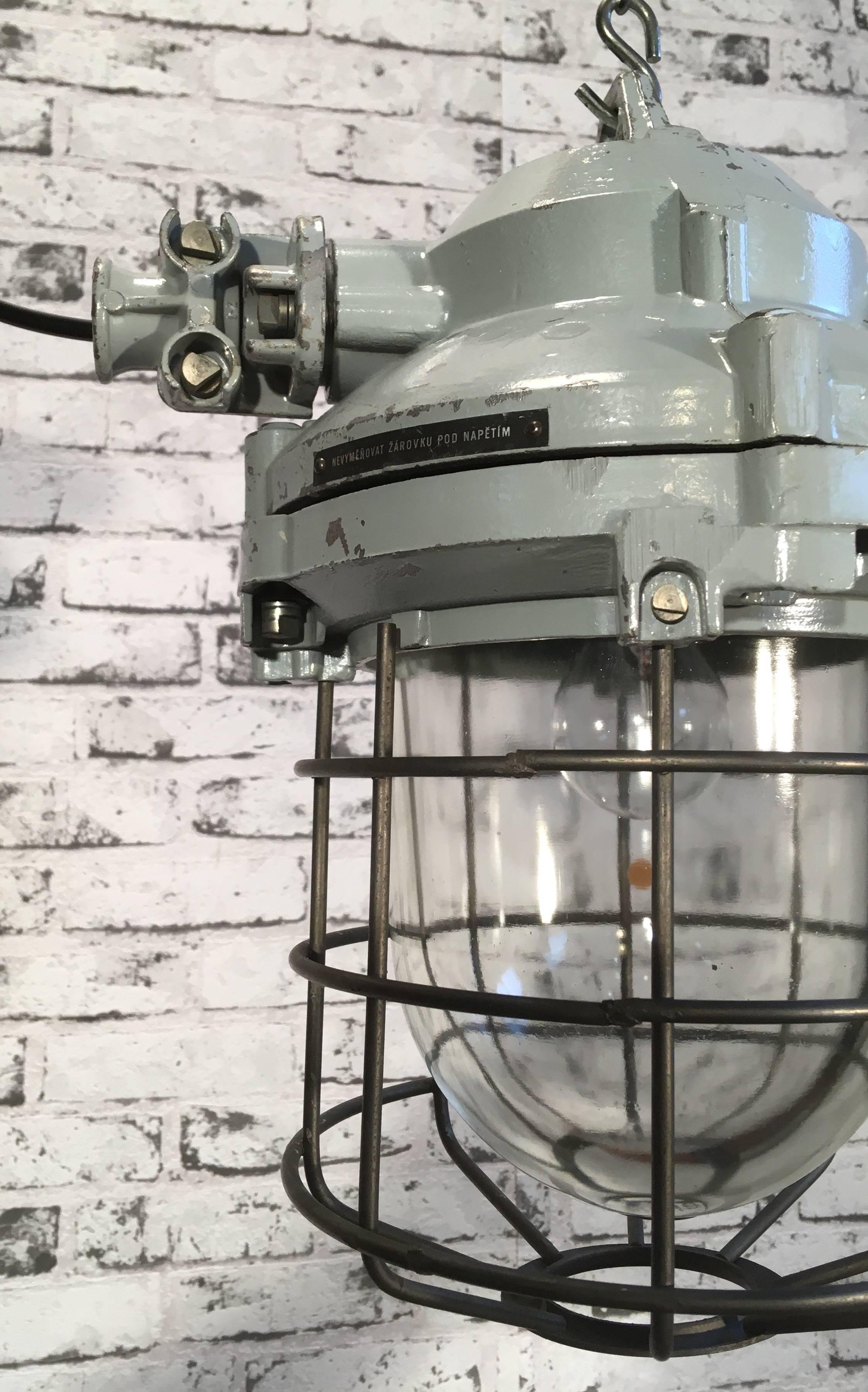 Industrial Bunker Ceiling Light with Iron Cage at 1stDibs | industrial ...