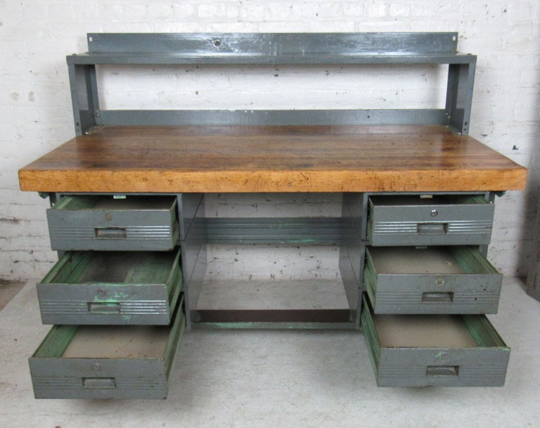 Industrial Butcher Block Desk For Sale at 1stDibs | butcher block desks ...