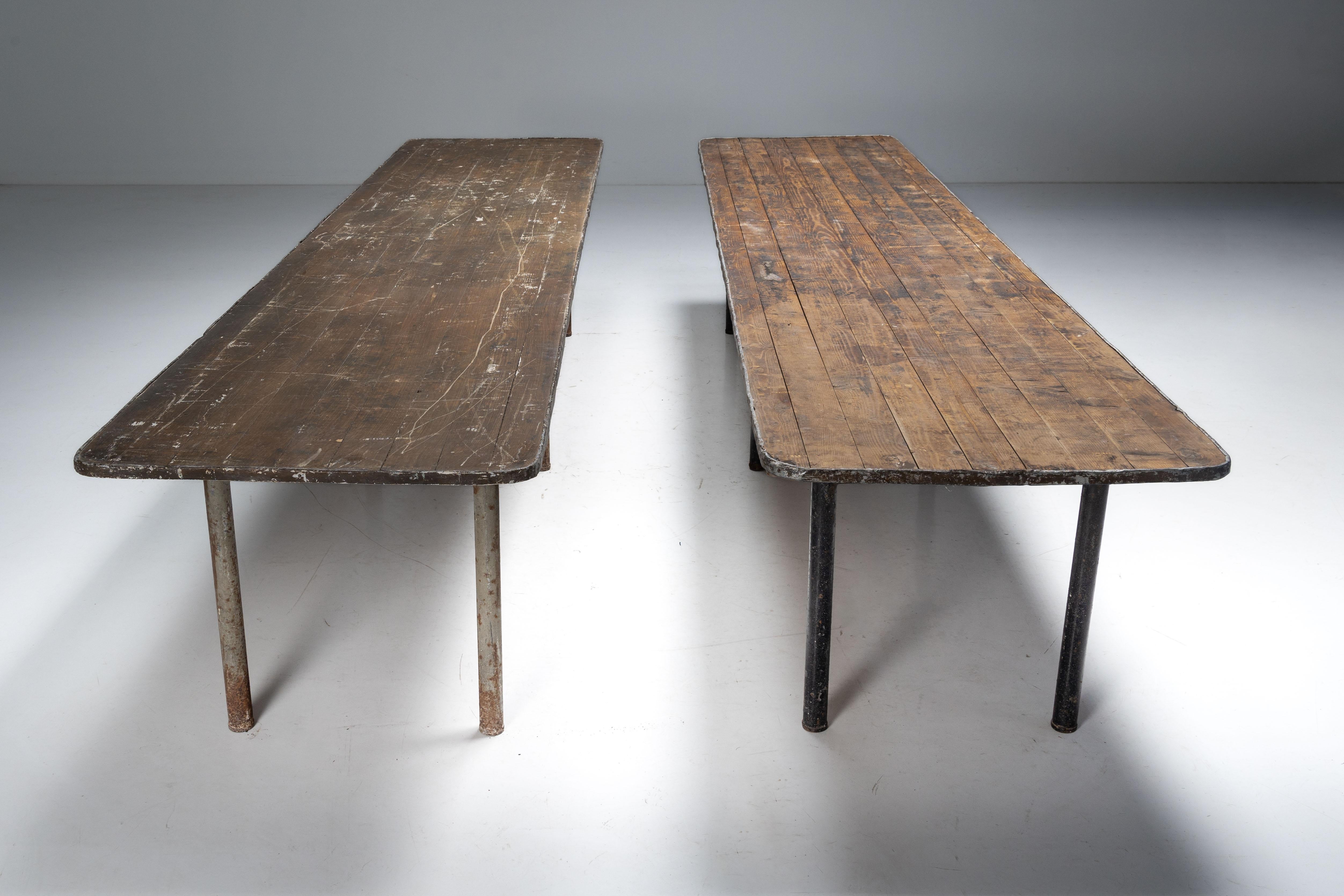 Industrial Butcher Dining Table, France, 1950s For Sale at 1stDibs