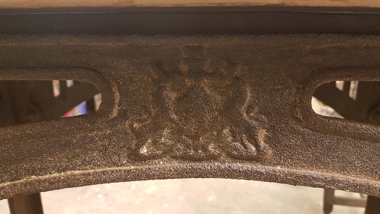 Industrial Cast Iron Table with Royal Coat of Arms for the United ...