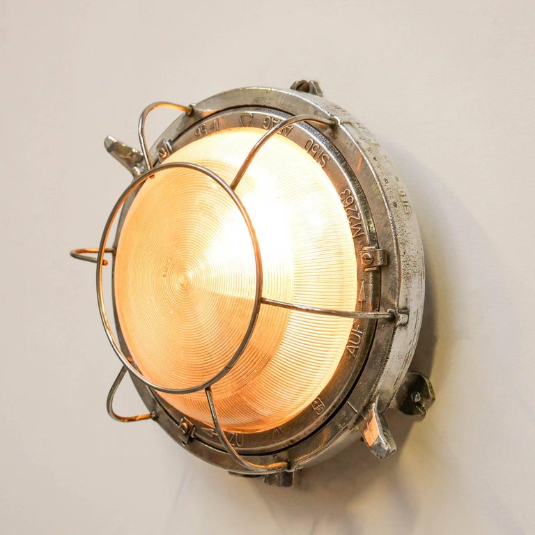 Industrial Circular Wall Light, Fence "Six Branches", circa 1950 at 1stDibs