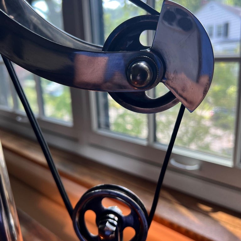 Industrial Counterweight Pulley Desk Lamp in Brass with Antiqued Silver ...