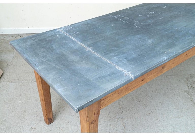 Industrial Era Zinc Top Work Table For Sale at 1stDibs