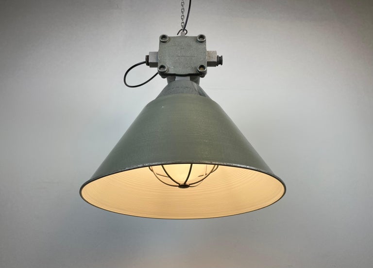 Industrial Explosion Proof Lamp with Aluminium Shade from Polam, 1970s ...