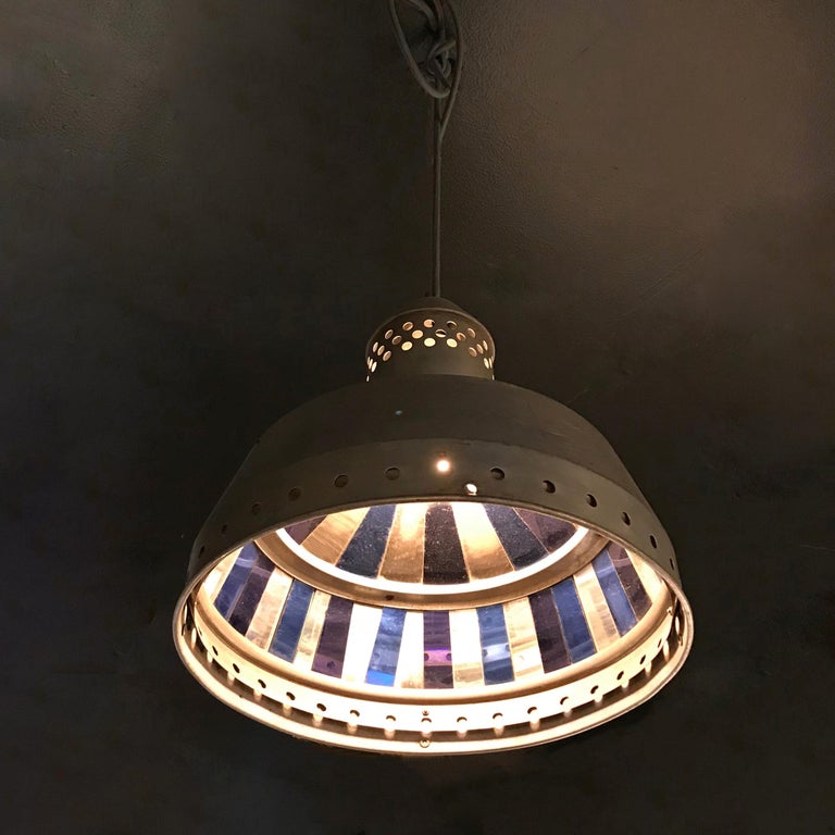 Industrial Faceted Mirror Factory Pendant Light at 1stDibs | mirror ...
