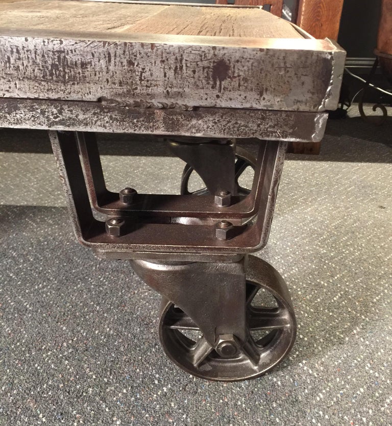 Industrial Factory Cart Fully Restored as a Coffee Table For Sale at ...