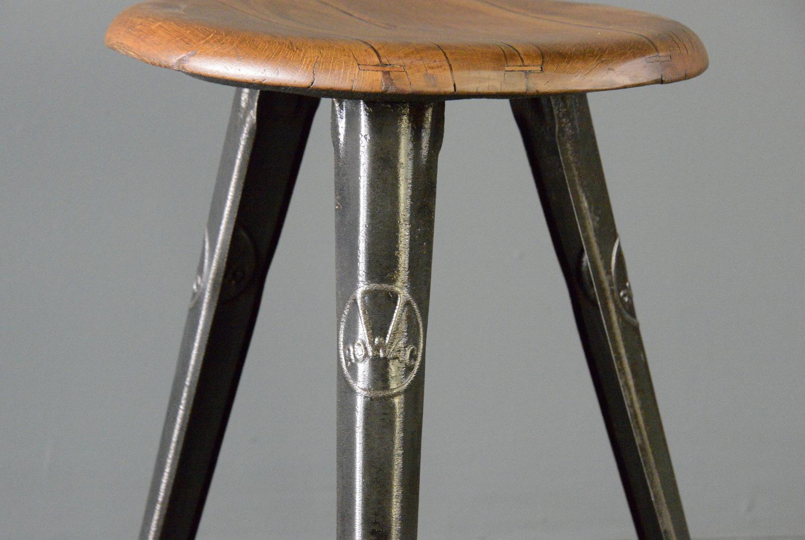 Industrial Factory Stool By Rowac Circa 1920s For Sale at 1stDibs