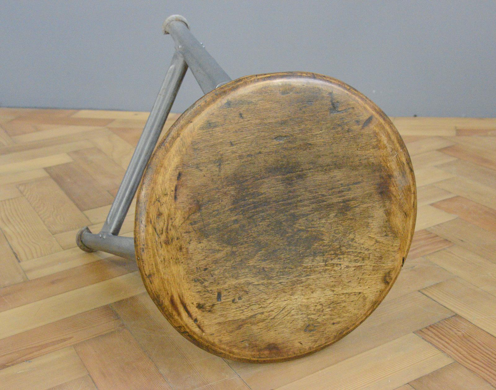 Industrial Factory Stool by Rowac, circa 1930s For Sale at 1stDibs