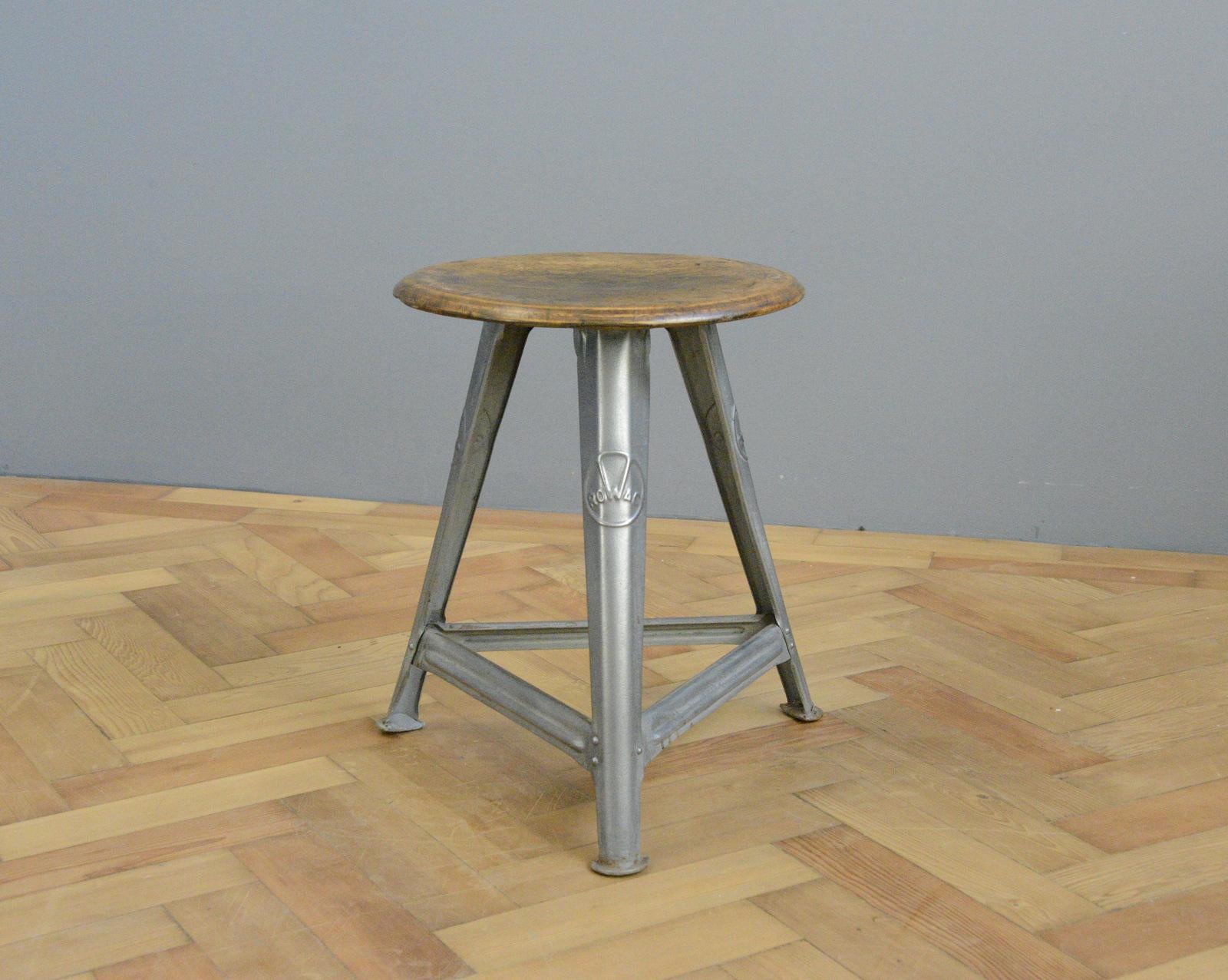 Industrial Factory Stool by Rowac, circa 1930s For Sale at 1stDibs
