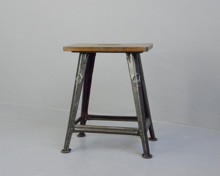 Industrial Factory Stool by Rowac, Circa 1930s at 1stDibs | rowac stool