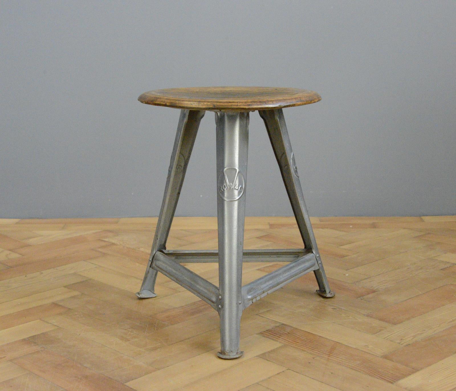 Industrial Factory Stool by Rowac, circa 1930s For Sale at 1stDibs