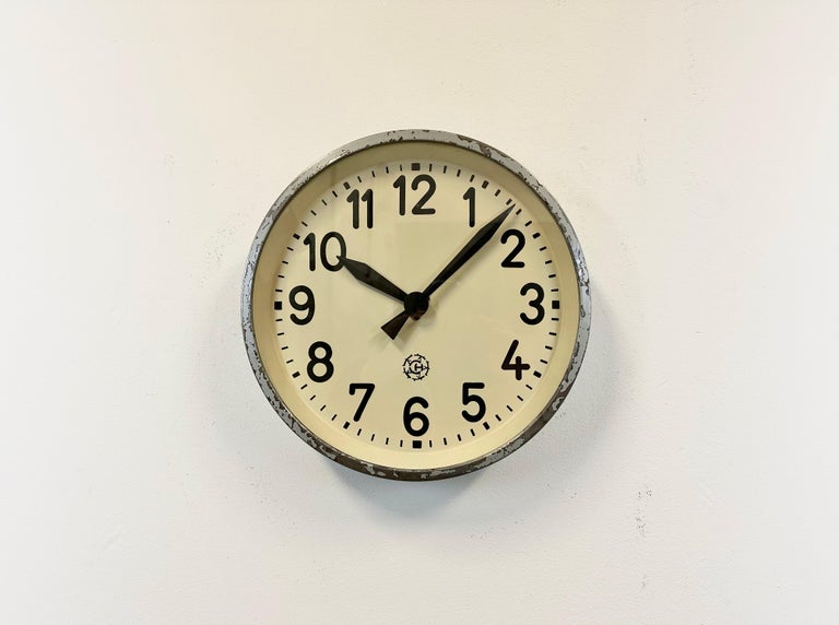 Industrial Factory Wall Clock from Chronotechna, 1950s For Sale at 1stDibs
