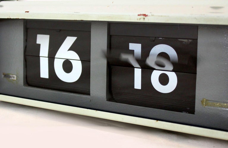 Industrial Flip Wall Clock from Pragotron, 1980s at 1stDibs