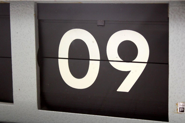 Industrial Flip Wall Clock from Pragotron, 1980s For Sale at 1stDibs