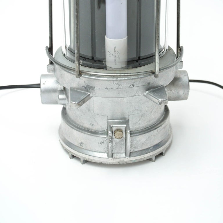 Industrial Fluorescent Light in Cast Aluminium with a Fence, circa 1970 ...