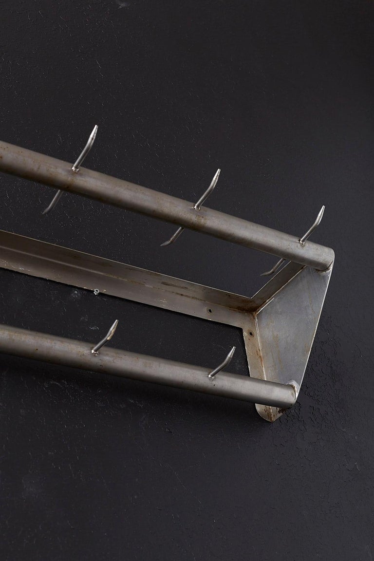Industrial French Steel Butchers Meat Rack or Pot Rack at 1stDibs