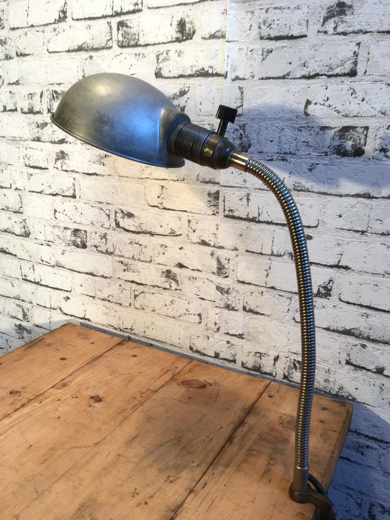Industrial Gooseneck Table Lamp, 1950s at 1stDibs
