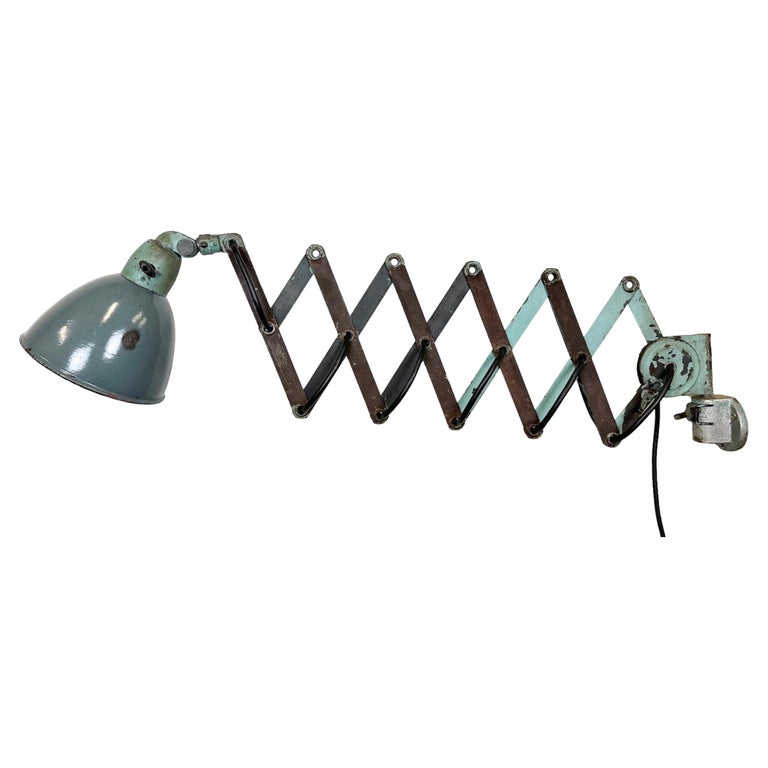 Industrial Grey Enamel Wall Scissor Lamp from Siemens, 1930s For Sale ...