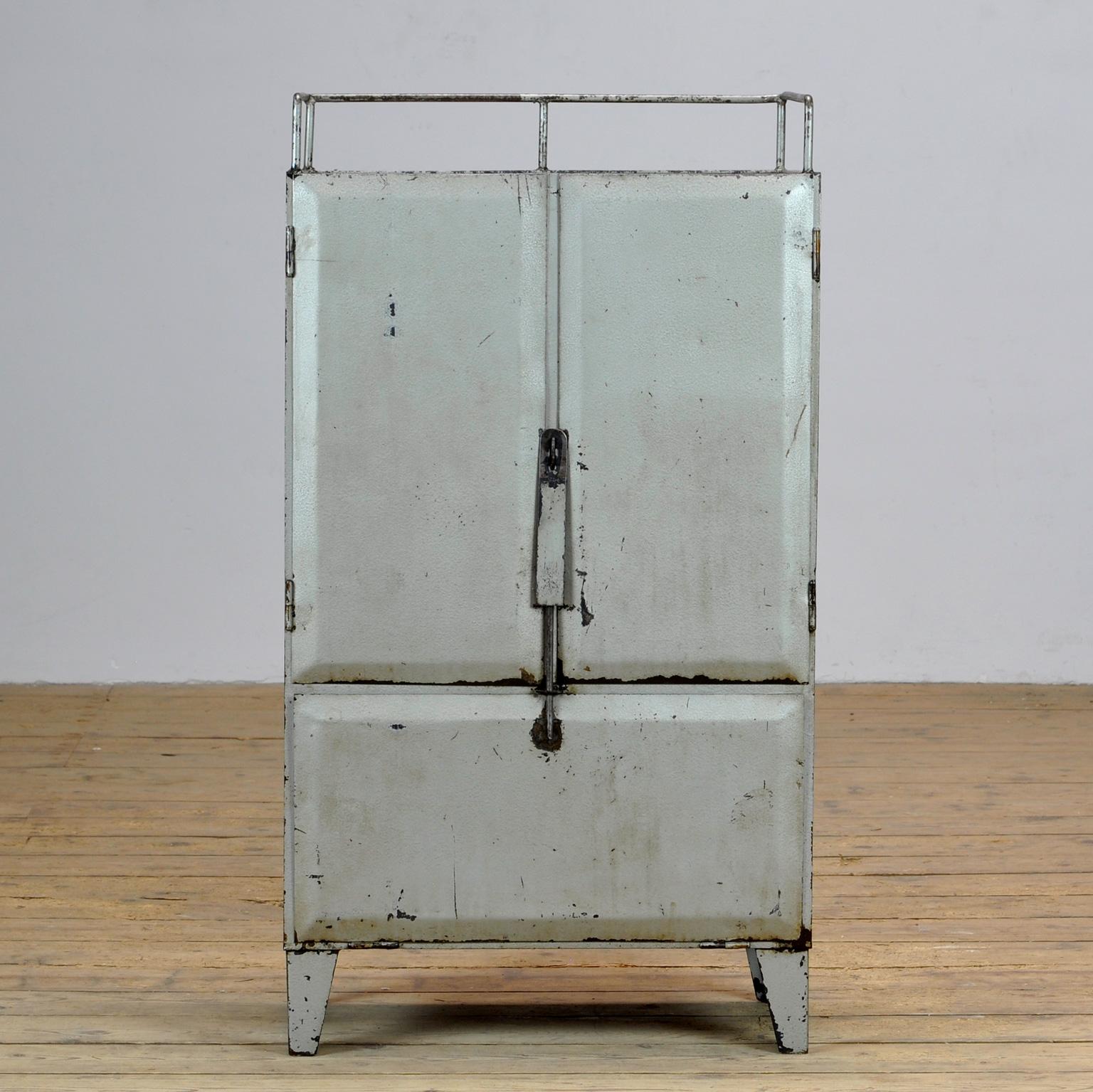 Industrial Iron Cabinet With 4 Drawers For Sale at 1stDibs