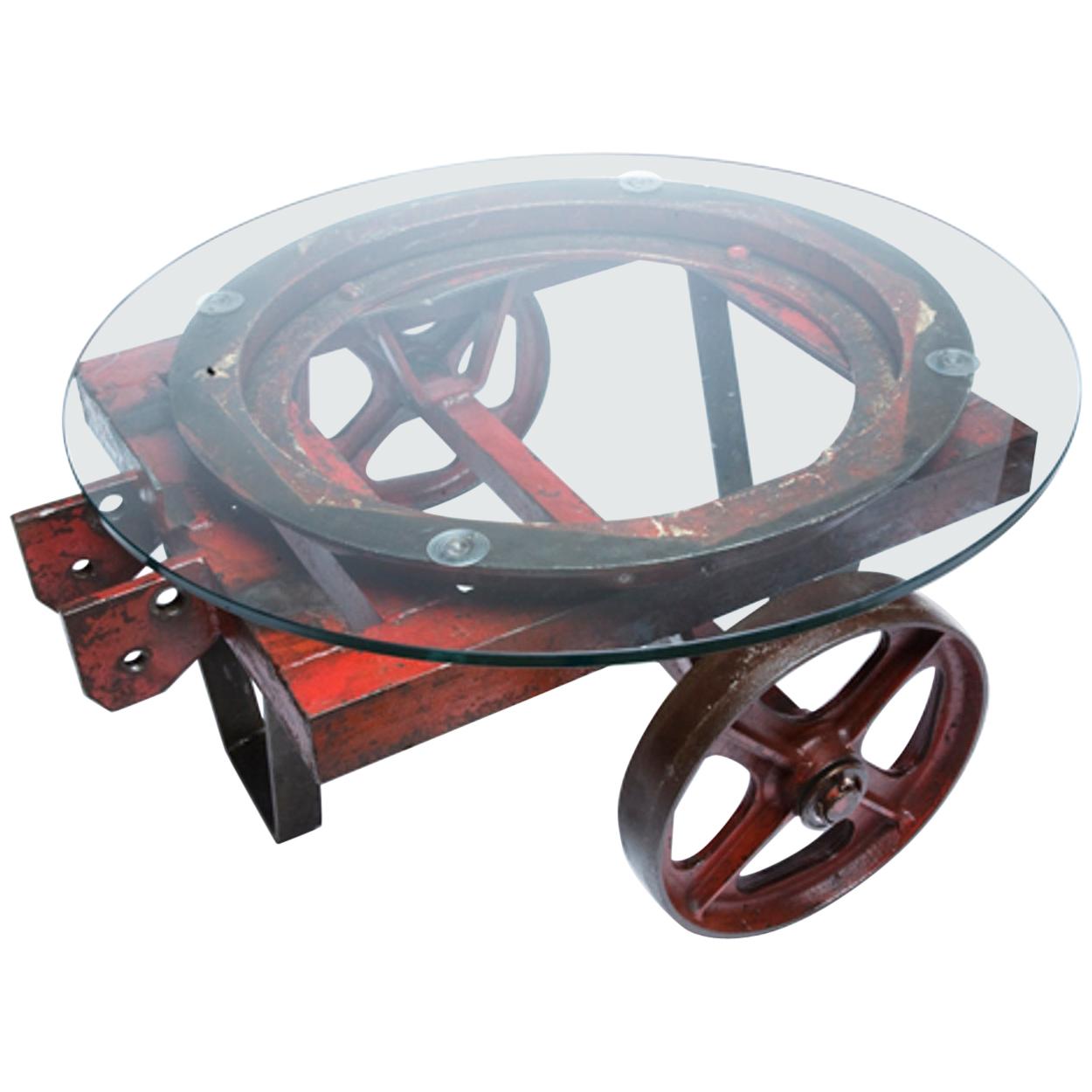 Industrial Iron Cart With Wheels. For Sale at 1stdibs