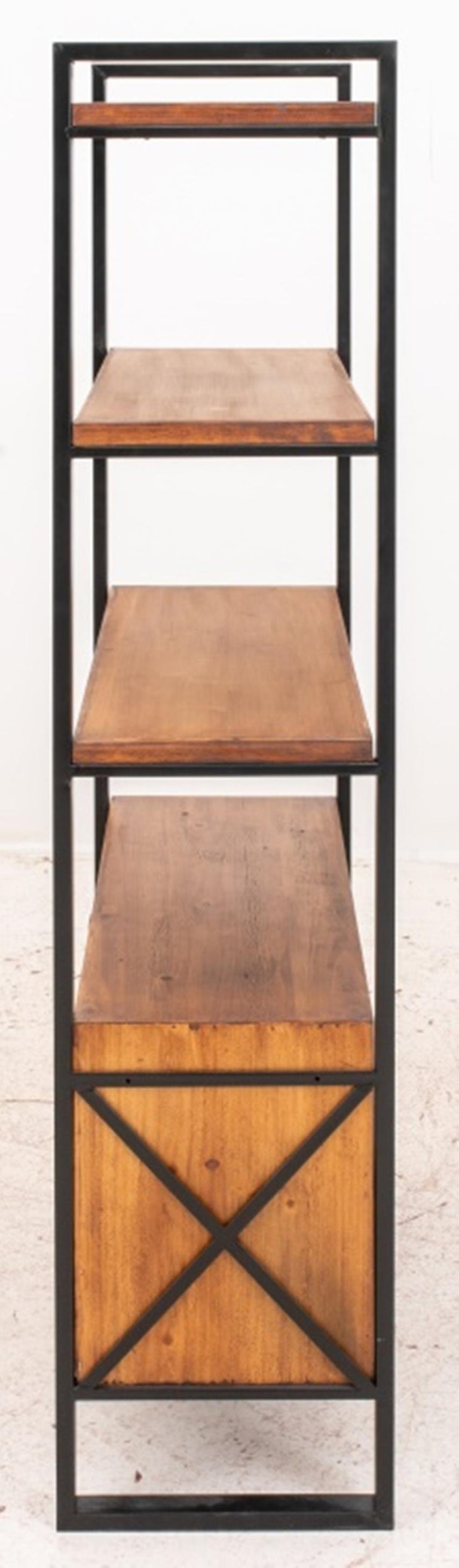 Industrial Loft Style Wood and Metal Bookcase For Sale at 1stDibs