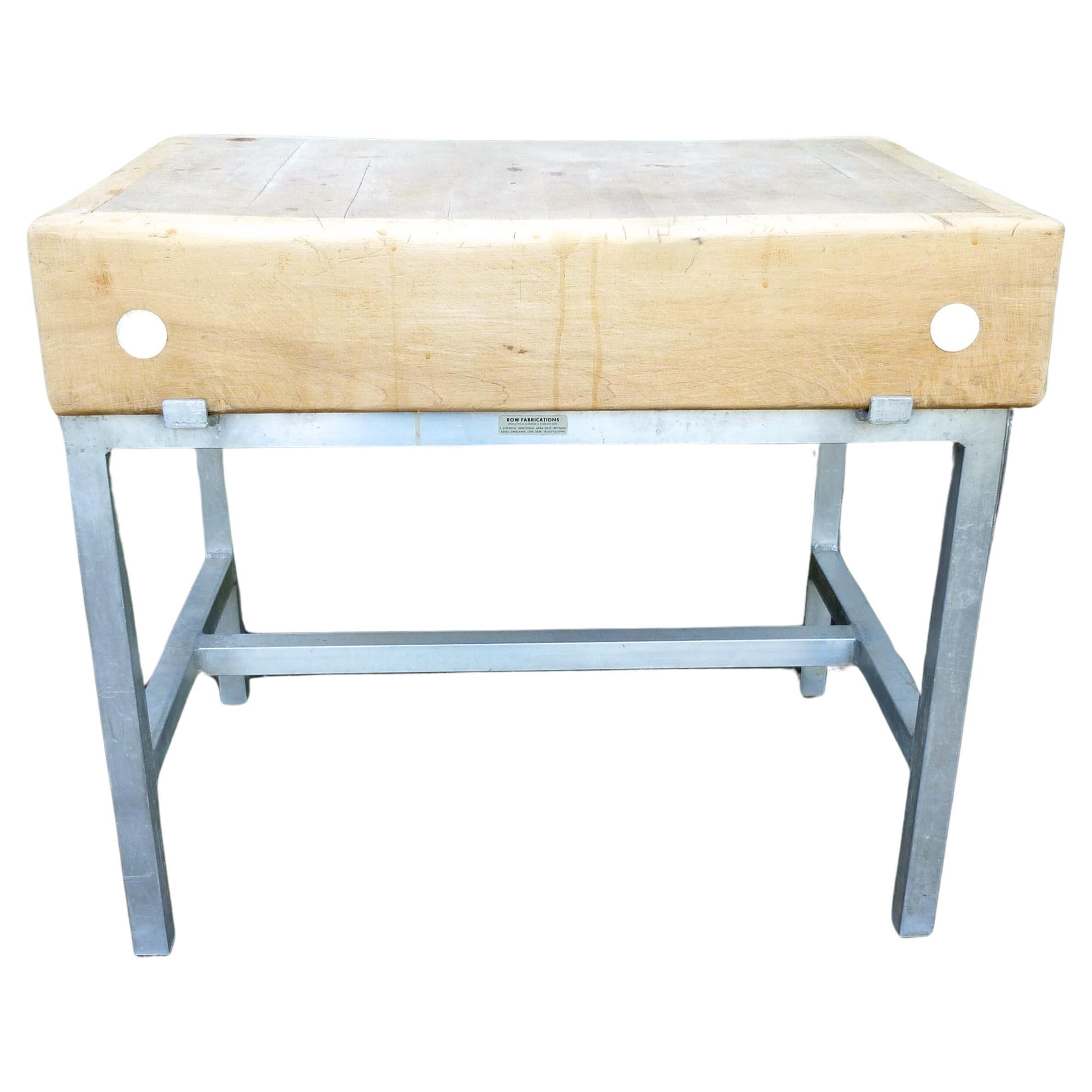 Industrial Look Butchers Block on Stand For Sale at 1stDibs