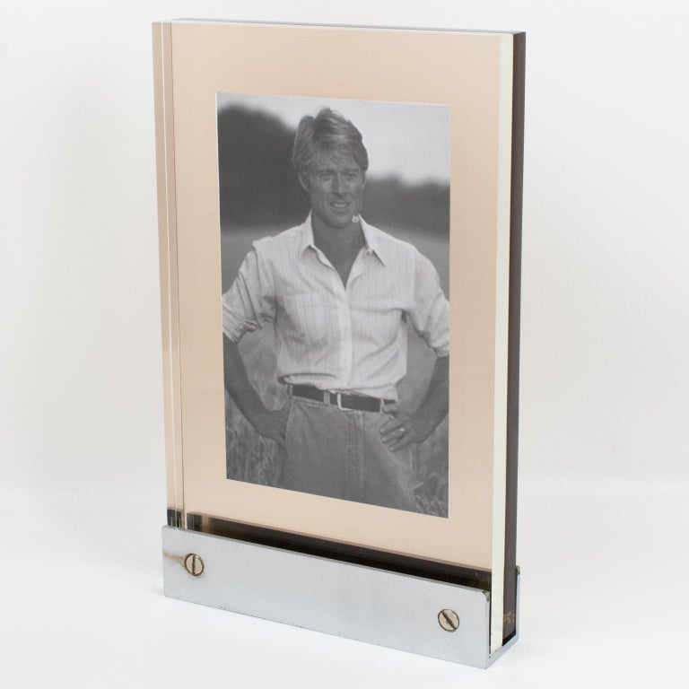 Industrial Machine Age Chrome and Lucite Picture Frame, France 1960s ...