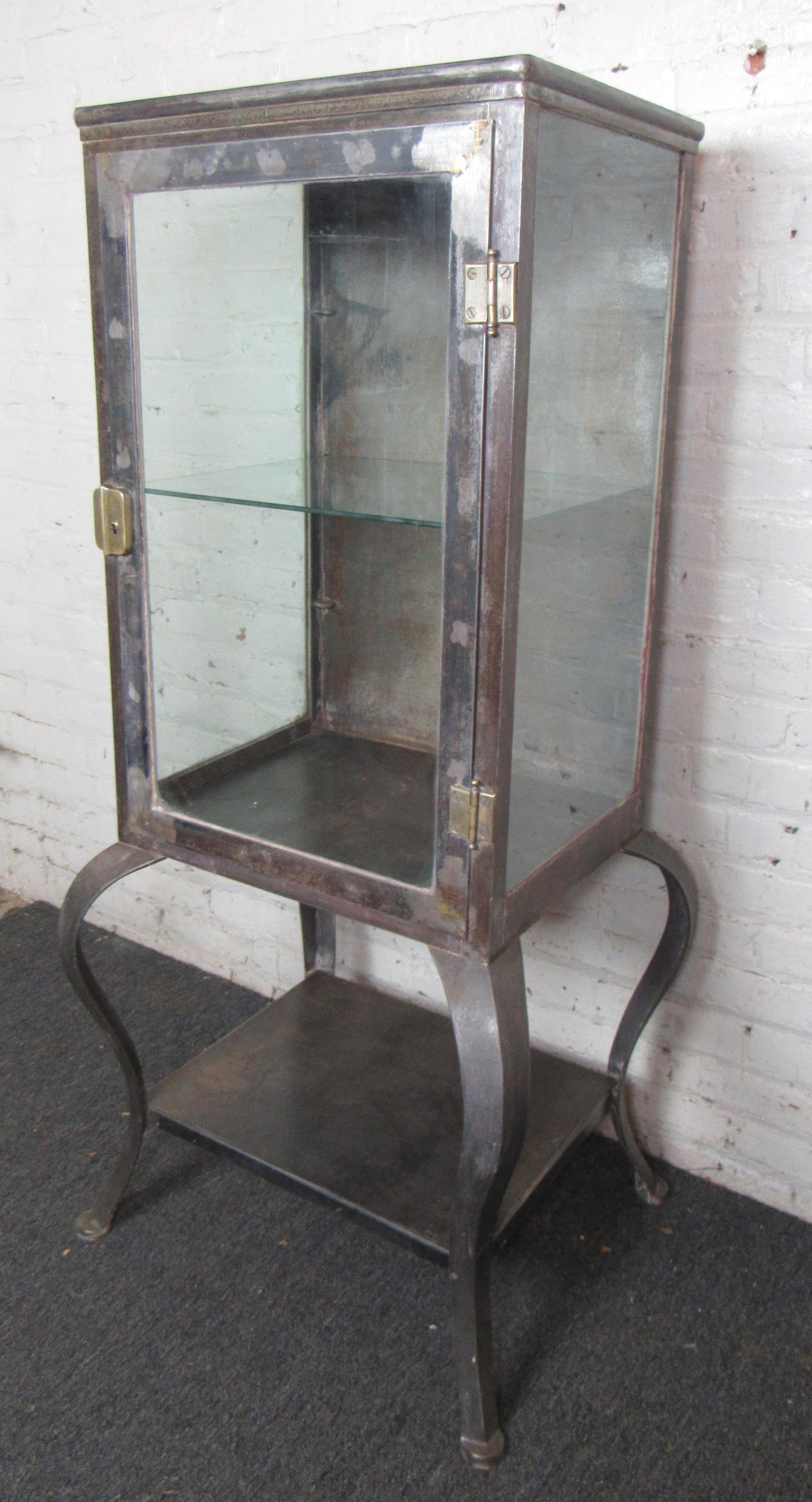 Industrial Metal and Glass Display Cabinet at 1stDibs
