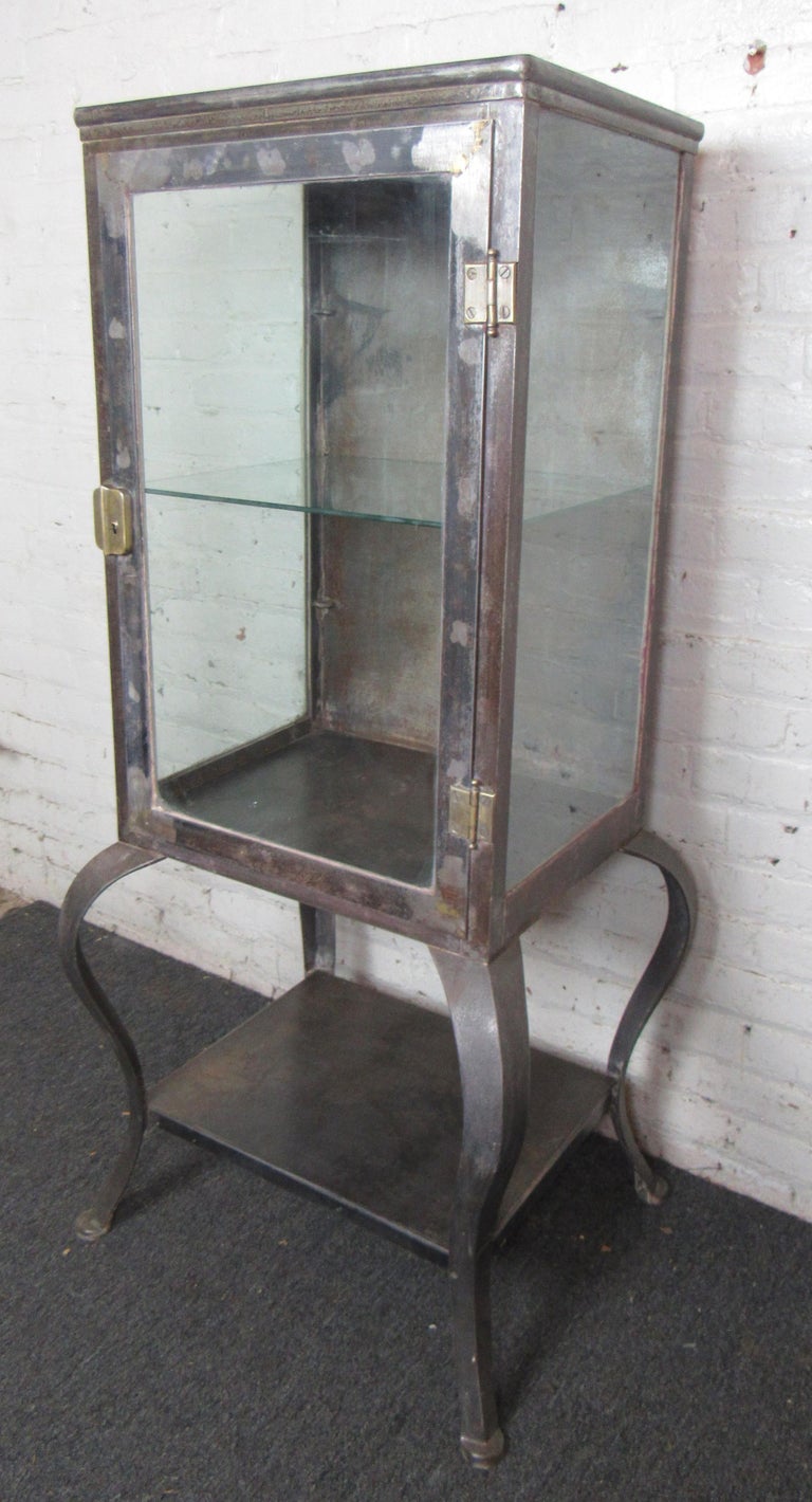 Industrial Metal and Glass Display Cabinet at 1stDibs