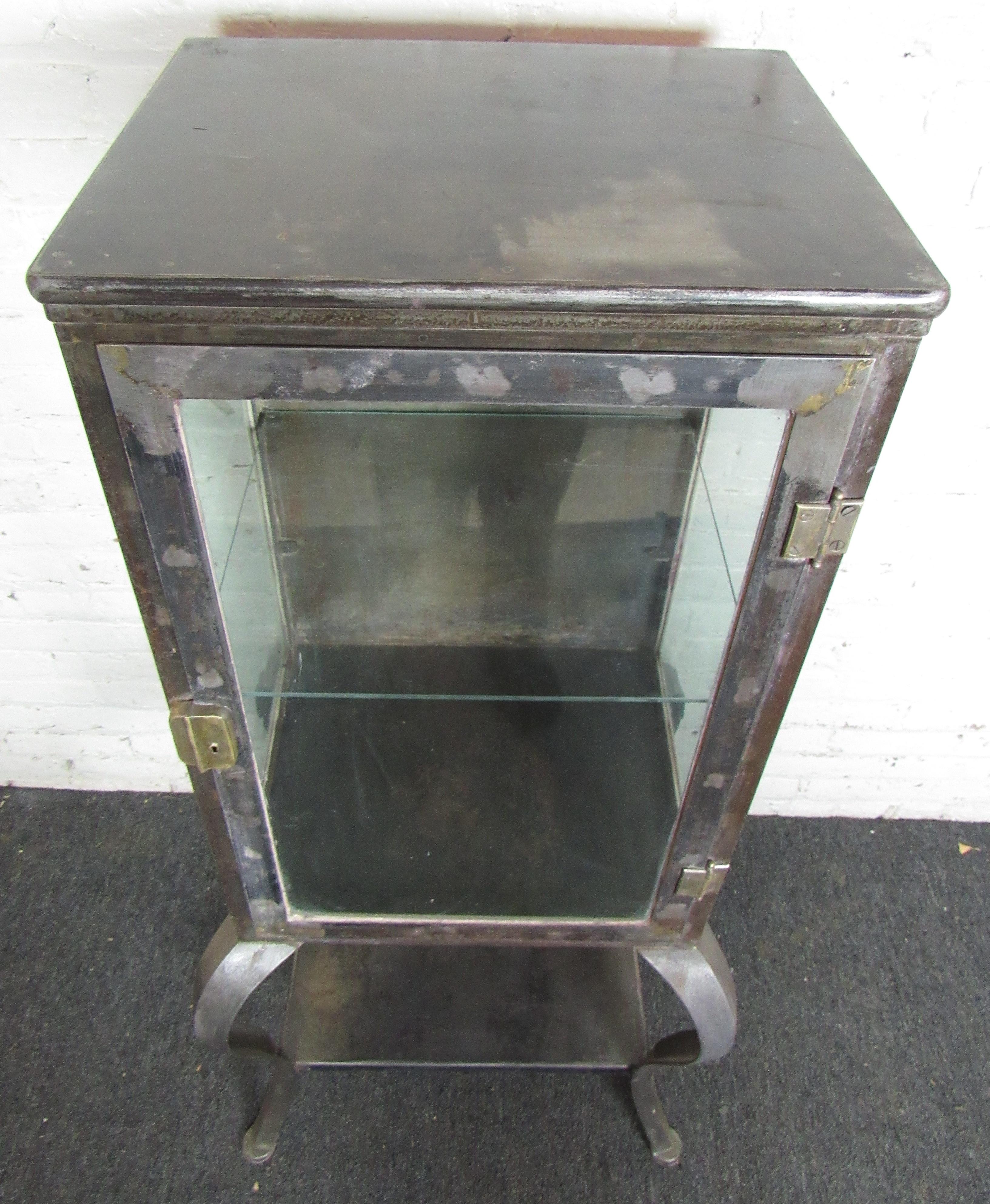 Industrial Metal and Glass Display Cabinet at 1stDibs