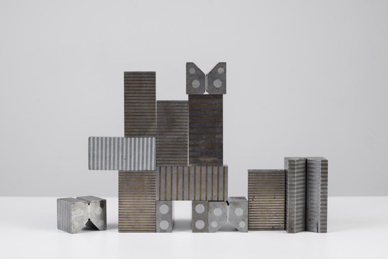 Industrial Metal Machine Block with Pin Hole Detail For Sale at 1stDibs