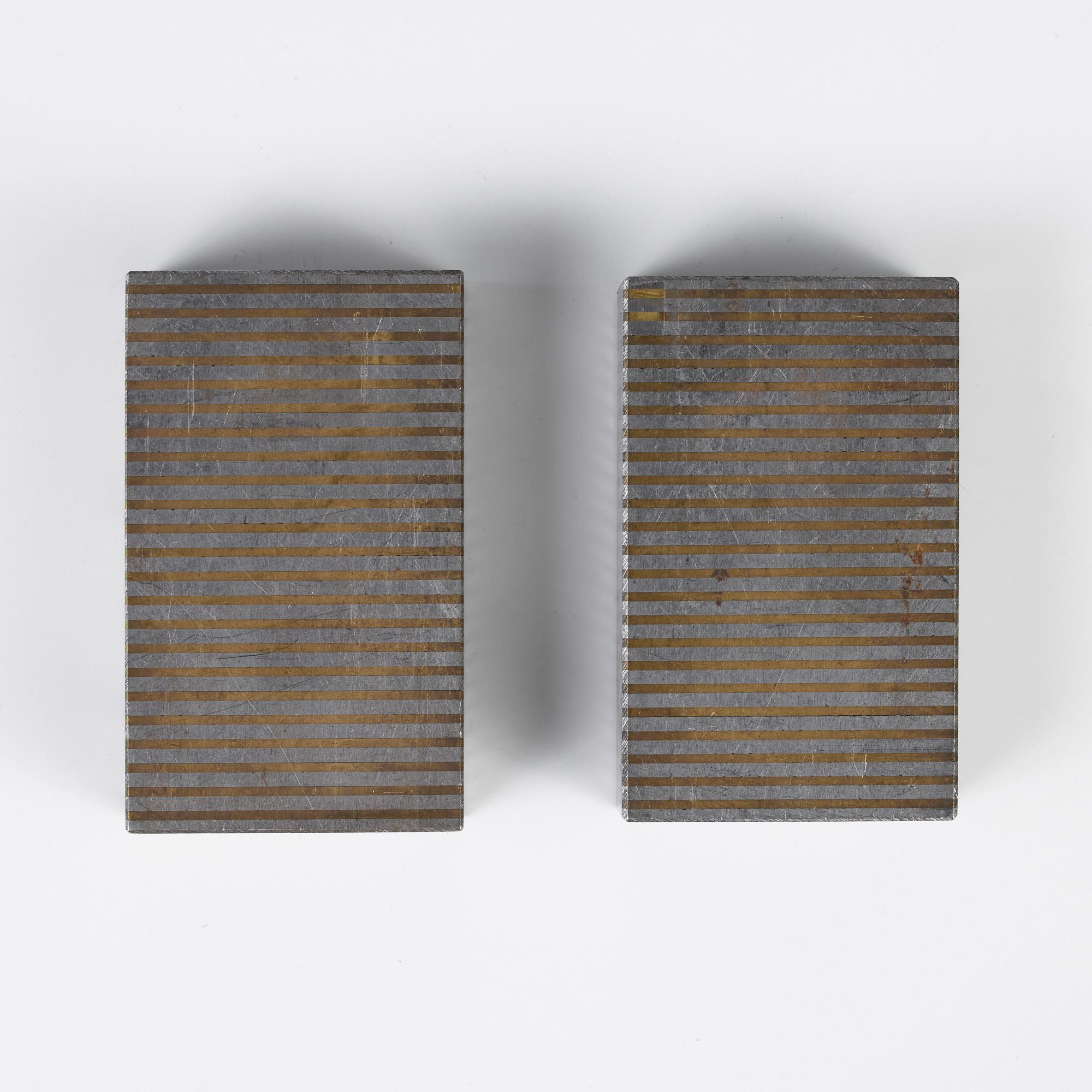 Industrial Metal Machine Block with Pin Hole Detail at 1stDibs