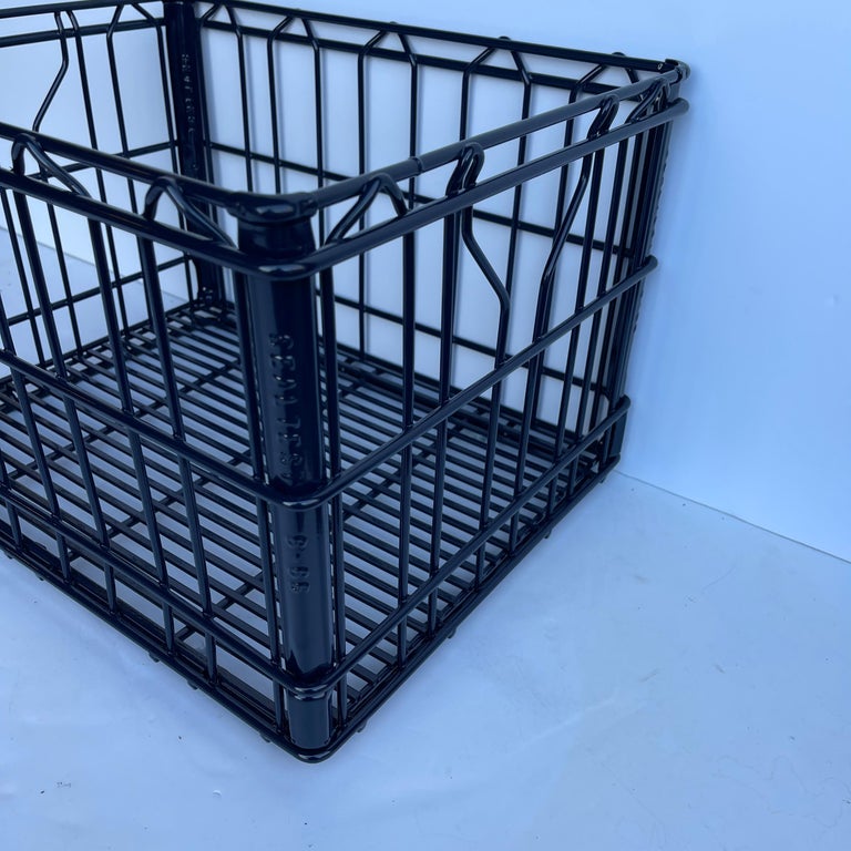 Industrial Metal Milk Crate, Powder Coated Navy Blue, circa 1960's For ...