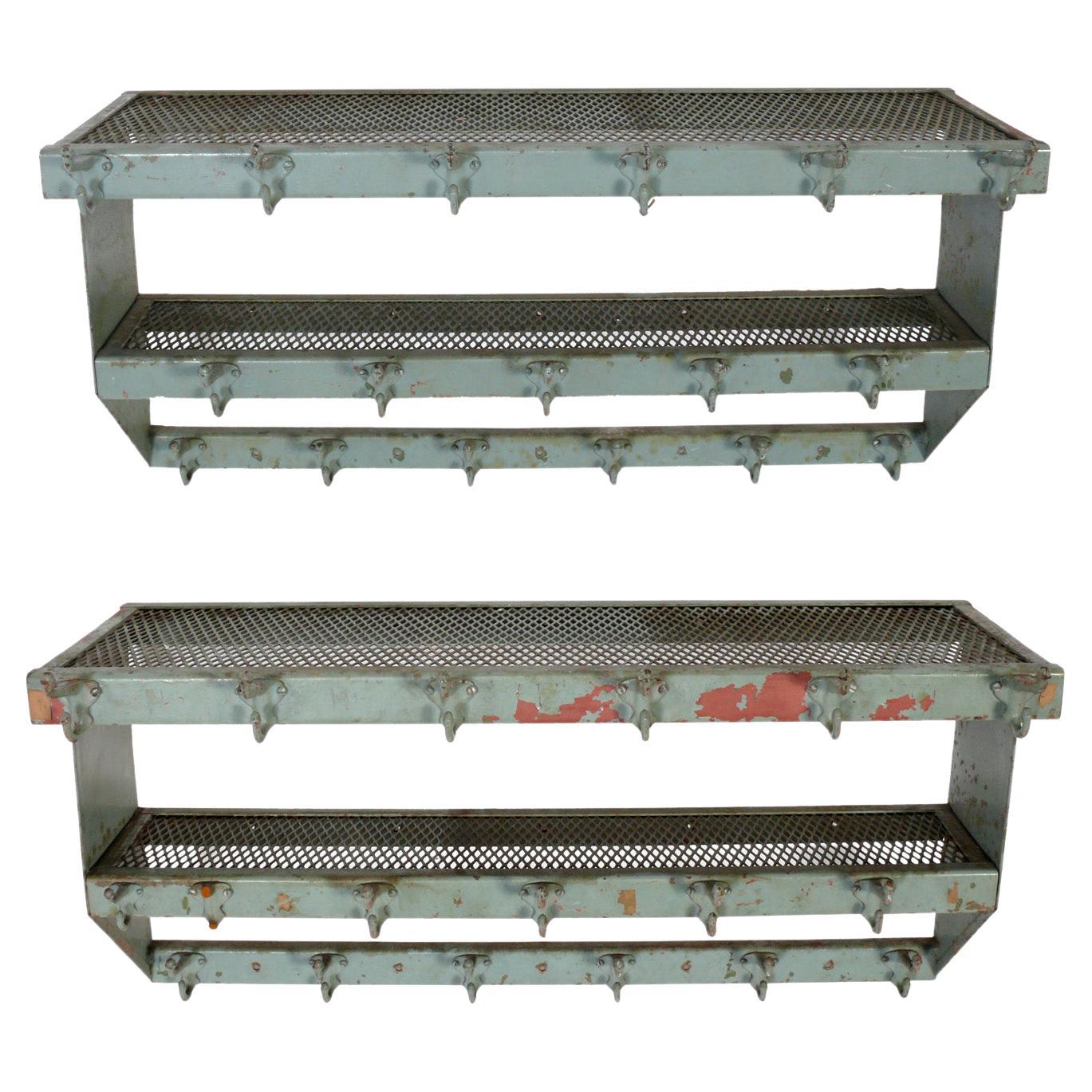 Vintage Industrial Galvanized Steel Shelves at 1stDibs