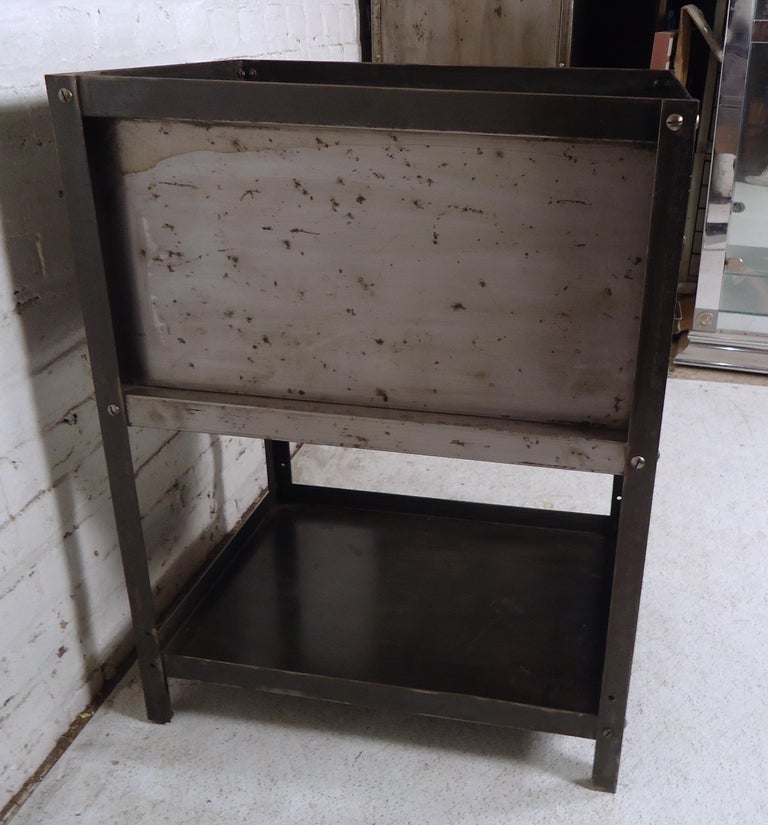 Industrial Metal Side Cabinet For Sale at 1stDibs