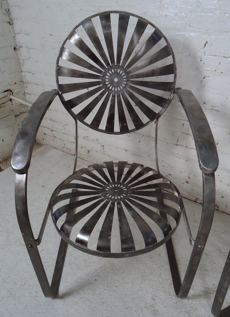 Industrial Metal Spring Chairs at 1stDibs