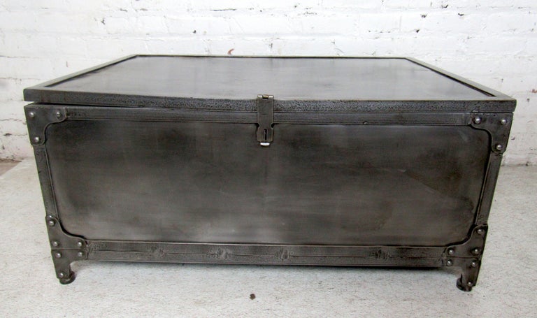 Industrial Metal Storage Trunk at 1stDibs