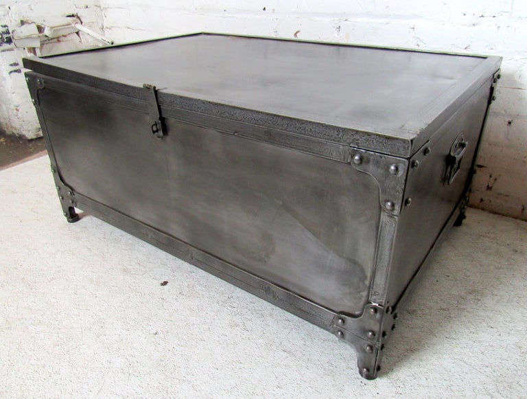 Industrial Metal Storage Trunk at 1stDibs | metal storage chest ...