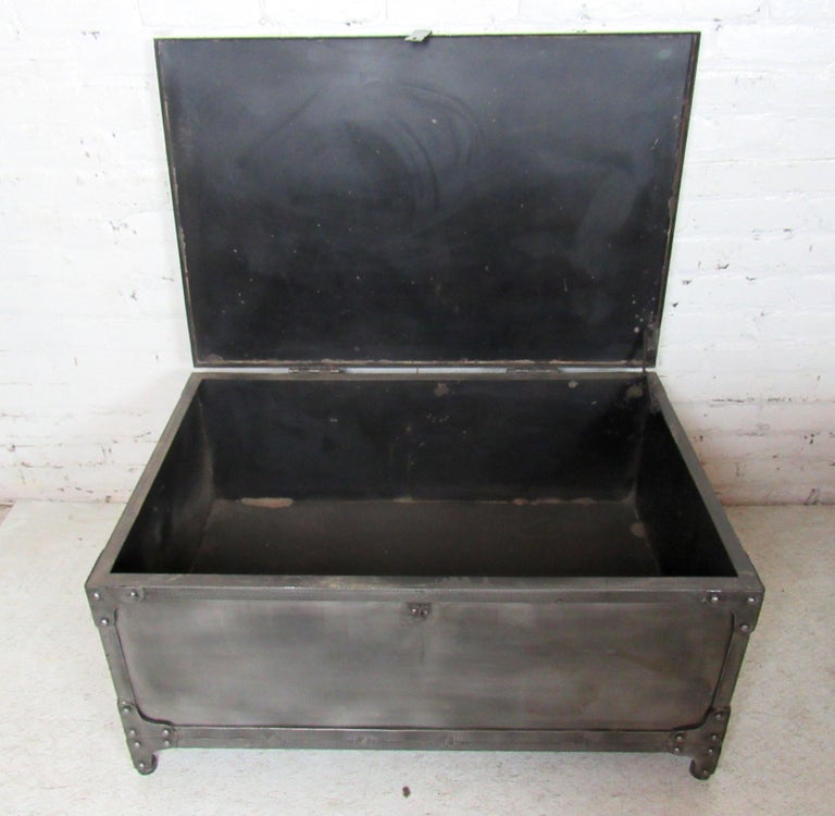Industrial Metal Storage Trunk at 1stDibs