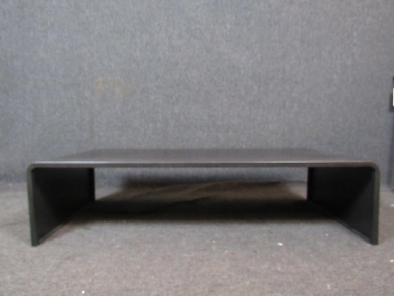 Industrial Metal Waterfall Coffee Table For Sale at 1stDibs