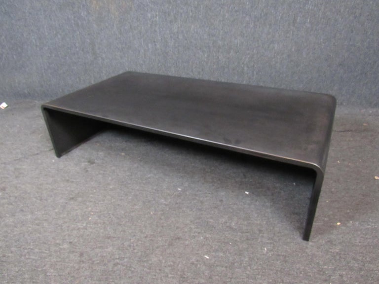 Industrial Metal Waterfall Coffee Table For Sale at 1stDibs