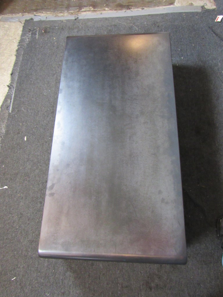 Industrial Metal Waterfall Coffee Table For Sale at 1stDibs