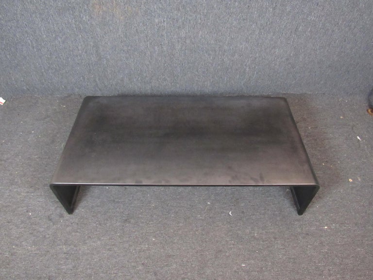 Industrial Metal Waterfall Coffee Table For Sale at 1stDibs