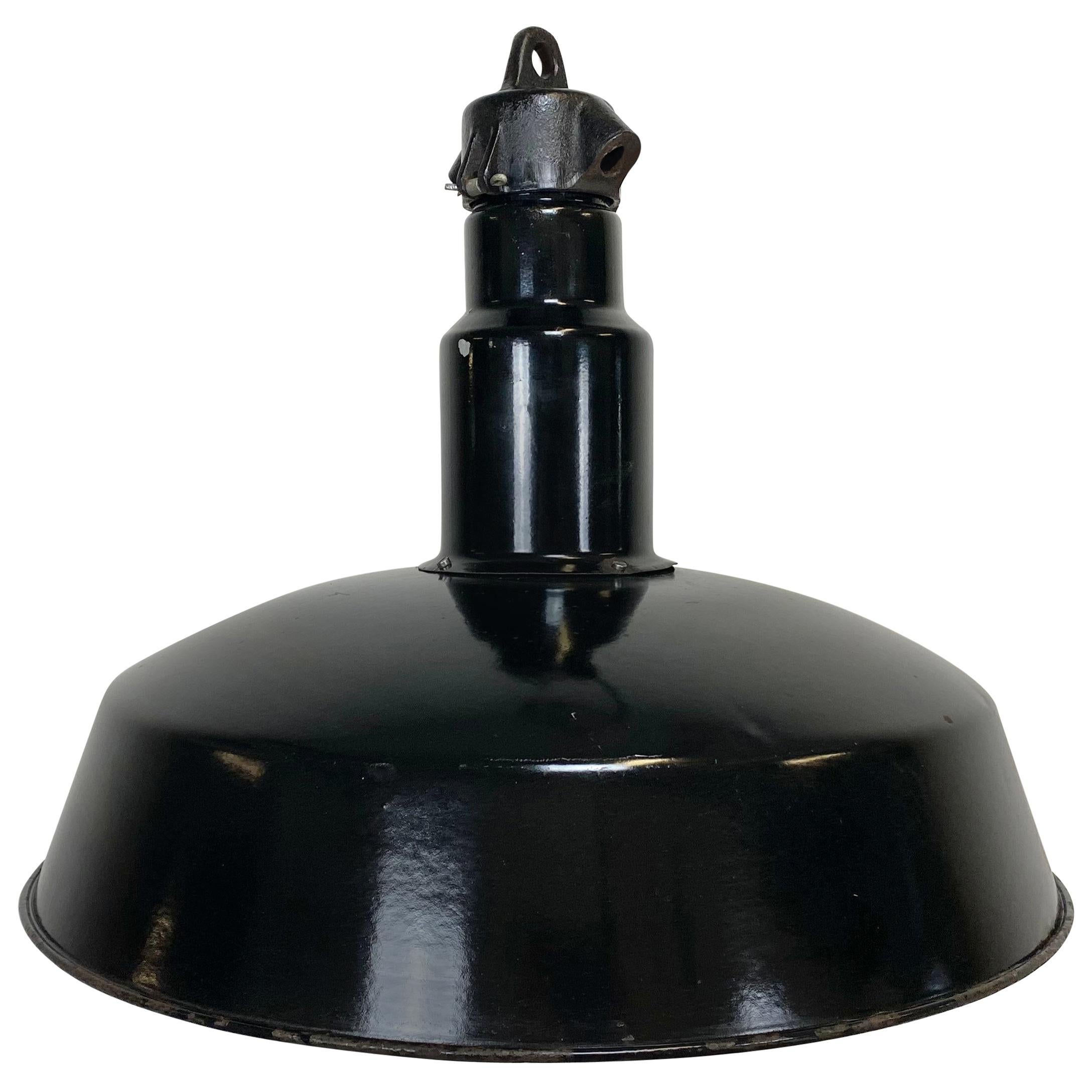 Large Black Enamel Factory Lights, 1950s Russia For Sale at 1stDibs