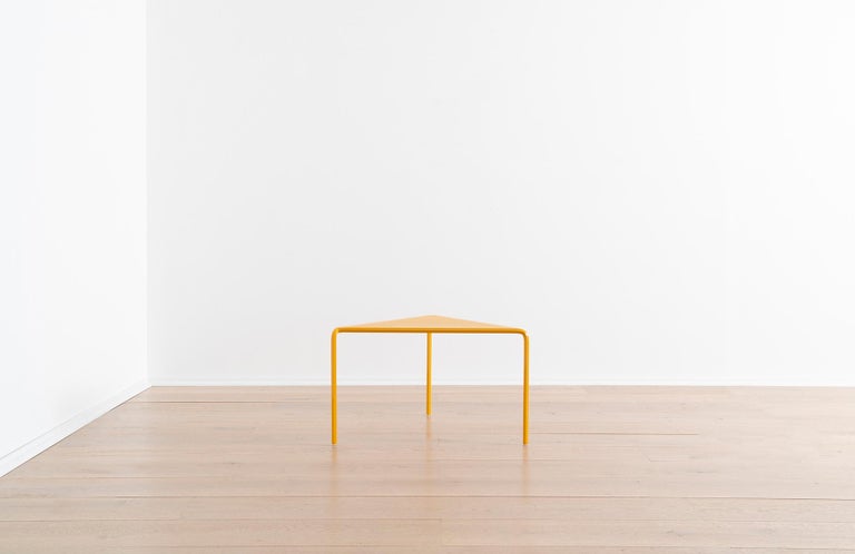 Industrial Modern Yellow Powder-Coated Steel Rod + Perf Coffee Table ...