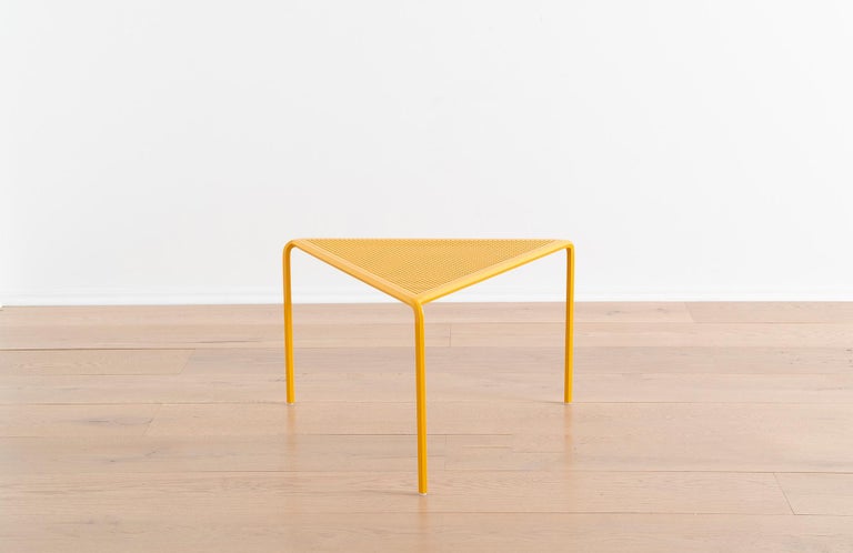 Industrial Modern Yellow Powder-Coated Steel Rod + Perf Coffee Table ...