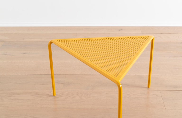 Industrial Modern Yellow Powder-Coated Steel Rod + Perf Coffee Table ...