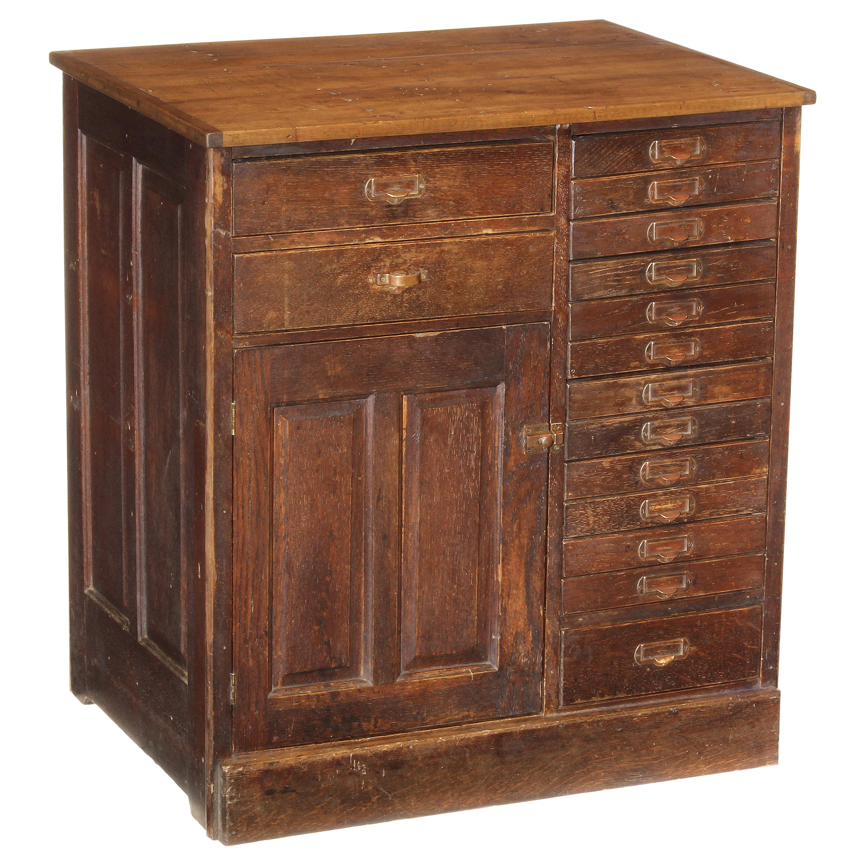 Oak Multi Drawer/Purpose File Cabinet at 1stdibs
